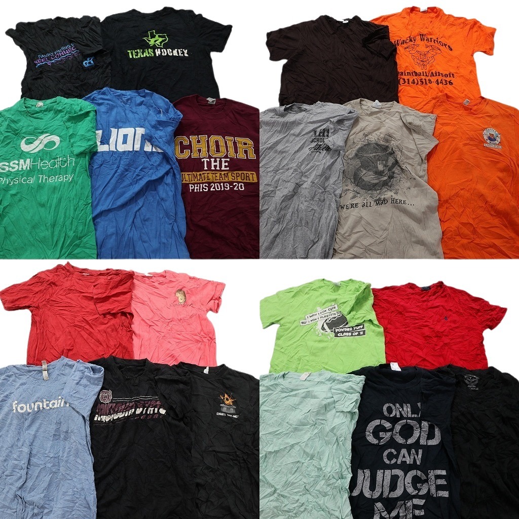 【楽天市場】古着卸 まとめ売り カラーmix プリント 半袖Tシャツ 20枚セット (メンズ S ) カレッジ風 英字プリント ワンポイント ...