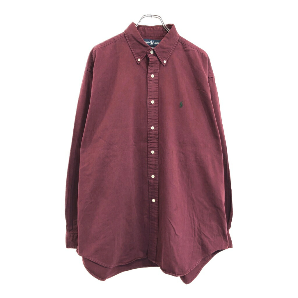 【楽天市場】90年代 RALPH LAUREN ラルフローレン BLAKE ボタンダウン 長袖シャツ ワインレッド(メンズ XL)中古 古着 ...