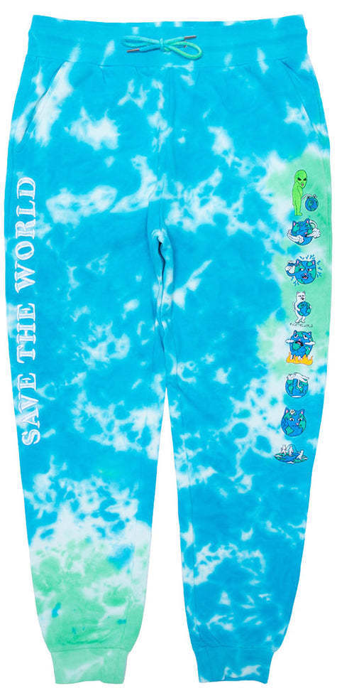 【楽天市場】Ripndip Save The World Embroidered Sweatpants Aqua/Green Tie Dye ...