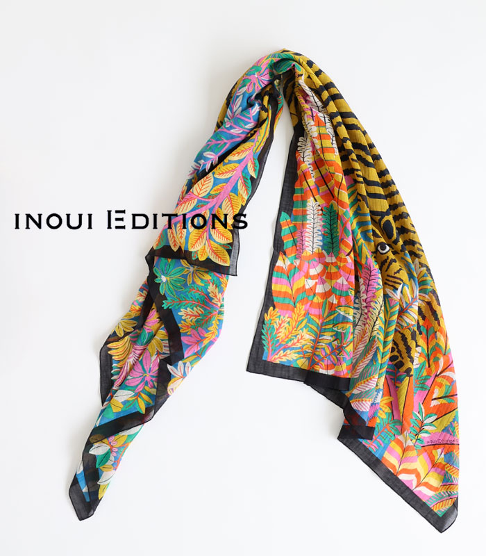 【楽天市場】INOUI EDITIONS FRANCE イヌイエディション フランスメーカー カスピタイガー アニマル柄 ストール コットン ...