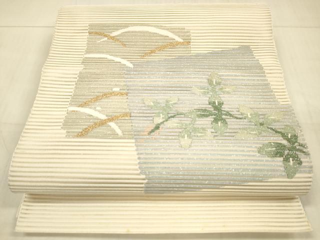 楽天市場】平和屋着物＊夏物 絽綴れ 八寸名古屋帯 枝花文 銀糸 正絹