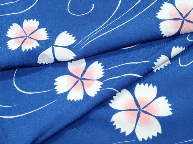 平和屋着物▽小紋 単衣 舞花文 洗える着物 DAAV9716sf