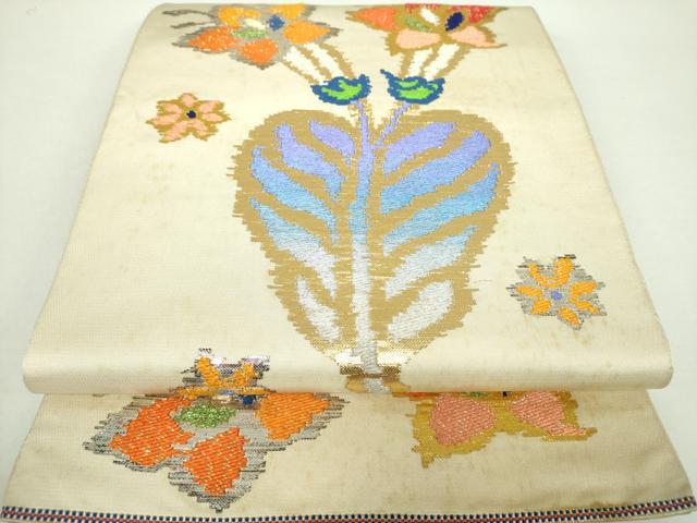 楽天市場】平和屋着物○龍村平蔵製 六通柄 本袋帯 其角歳且錦 金糸