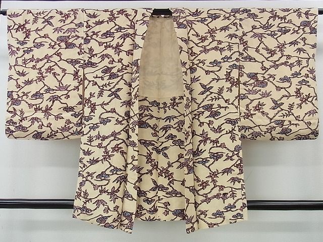 平和屋着物□極上 羽織 猫シルエット ネコ ミッドナイトブルー色地 銀