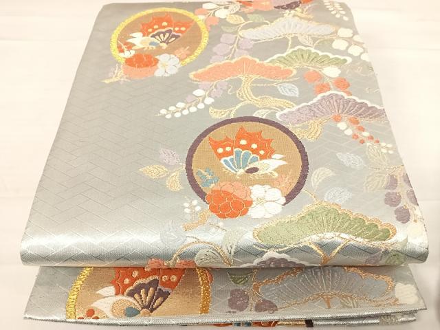 楽天市場】平和屋着物◎六通柄袋帯 唐織 舞蝶花唐草文 黒地 金銀糸