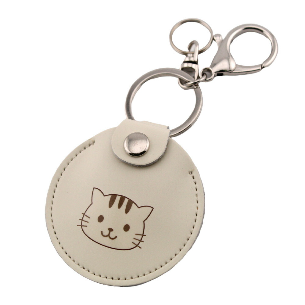 【楽天市場】丸型 ねこフック付 キーホルダー コインケースシールキー コイン型 電子マネー Edy Quicpay ケース日本製 牛革 定形外郵便限定 送料無料：創作革工房HERBE