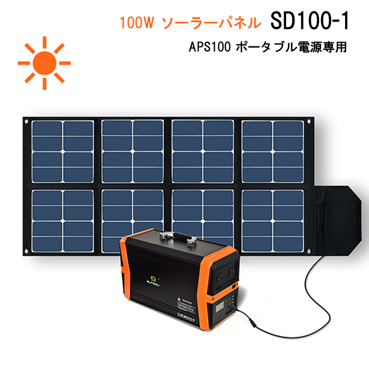 【楽天市場】【特価販売中】SUNGZU サンズ ポータブル電源 APC100専用充電 ソーラーパネル SD100-1 100W 高出力 ...