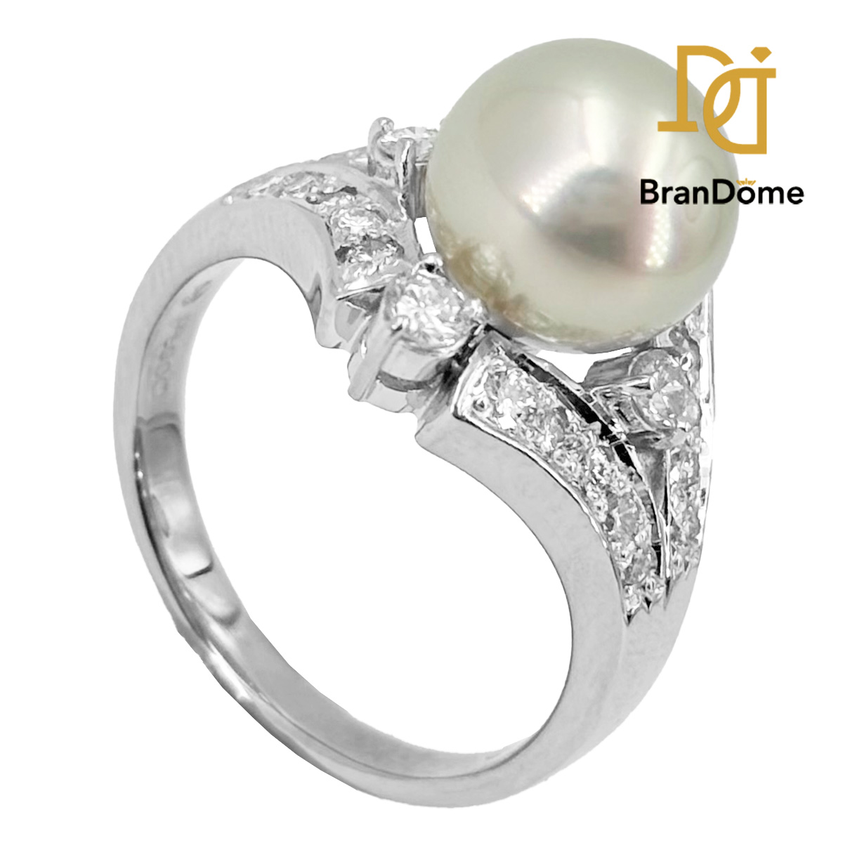 【楽天市場】TASAKI タサキ PT ダイヤモンド 0.57ct アコヤパール 9mm リング 12号 【中古】：BranDome