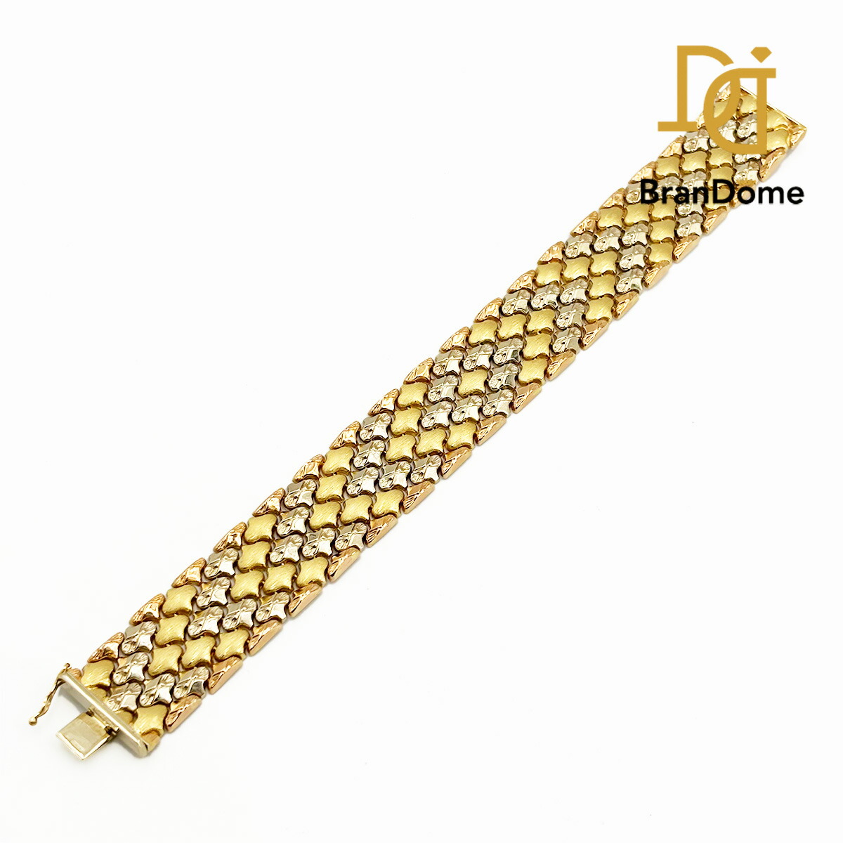 【楽天市場】スリーカラー K18 YG WG PG ブレスレット チェーン長さ約18cm 【中古】：BranDome