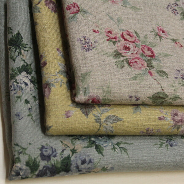 【楽天市場】YUWA リネン エンジェルソフト加工 クラシカルローズブーケプリント ミックスカラー 全3色 Picoli rose Love ...