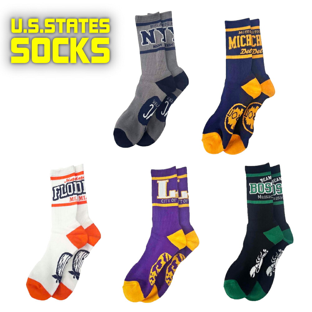 【楽天市場】USステイツ ソックス 靴下 メンズ 男の子 白 おしゃれ 大きい 黒 父の日 柄 アメリカン雑貨 NYC LA BOSTON ...