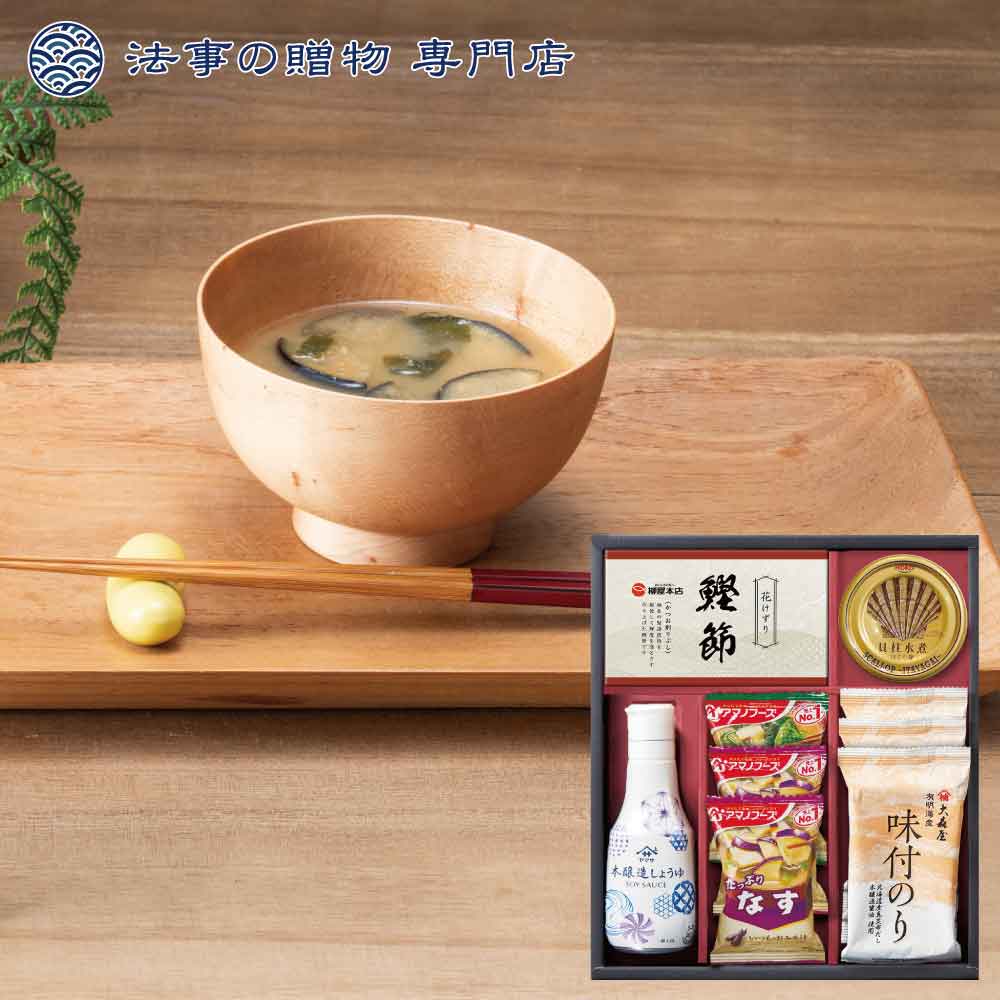 【楽天市場】法事 香典返し 引き出物 お返し 品物 調味料 詰合せ 3000円予算 ヤマサ本醸造しょうゆ＆大森屋味付のりギフト 四十九日 ...