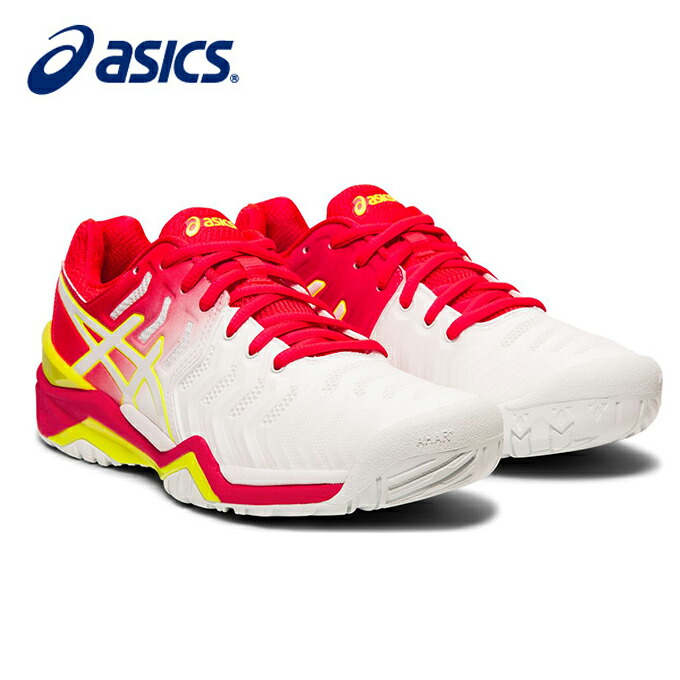 【楽天市場】アシックス(asics) レディ ゲルレゾリューション7 AC (LADY GEL-RESOLUTION 7) TLL785-116 ホワイト/レーザーピンク 2019年モデル ...