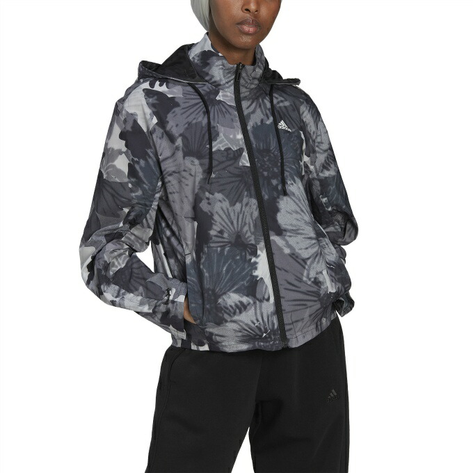 【楽天市場】アディダス ウインドブレーカー ジャケット レディース 総柄プリント ウーブンジャケット HI0023-TP506 adidas ...