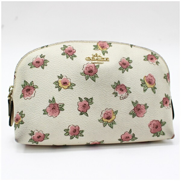 【楽天市場】コーチ 花柄 ポーチ 化粧ポーチ 13318 アイボリー×ピンク PVC 中古 Bランク COACH｜ レディース 女性 ブランド ...
