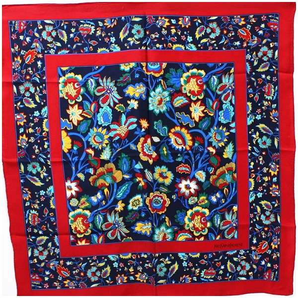 【楽天市場】イヴサンローラン スカーフ レッド×マルチカラー 花柄 中古 ABランク YVES SAINT LAURENT | レディース ...