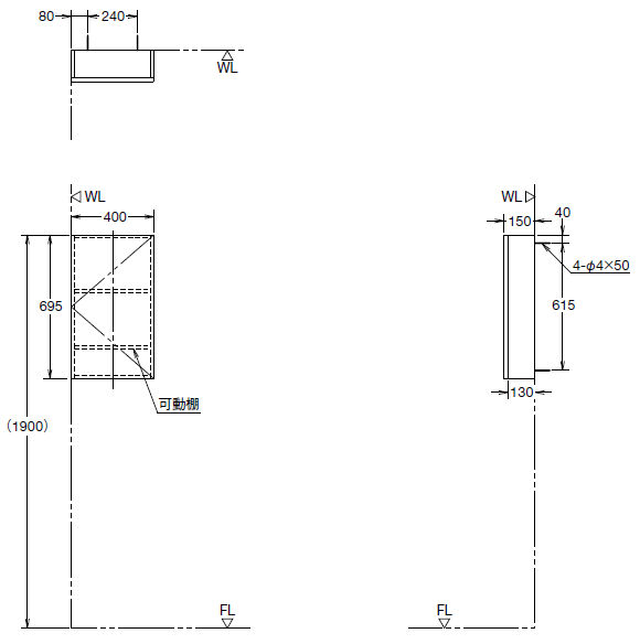 【楽天市場】INAX(LIXIL)サイドミドルキャビネットTSF-106U：日の出ショッピングサイト