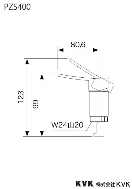 【楽天市場】KVKシングルレバー上下操作ユニットPZS400：日の出ショッピングサイト