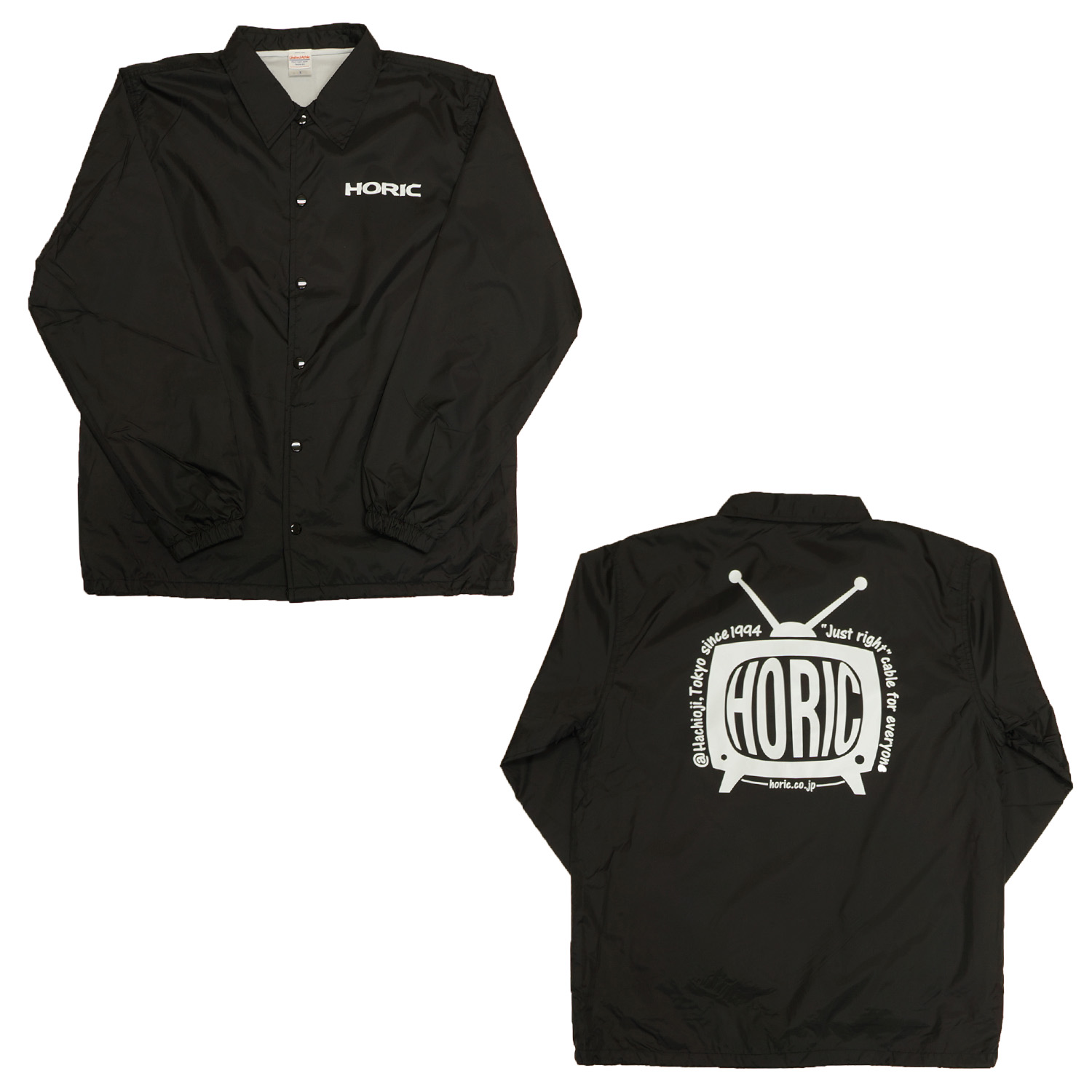 【楽天市場】【ホーリック直販限定】コーチジャケット ブラック オリジナルプリント HORIC WEEKEND. / TV COACH JACKET：Hi.PREGIO