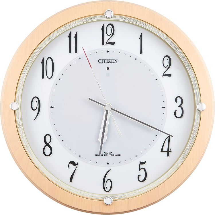 【楽天市場】シチズン 掛け時計 電波 アナログ ソーラー 補助電源 サイレントソーラーM798 木 茶 CITIZEN 4MY798-007 ...