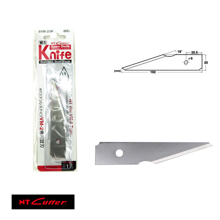 【楽天市場】NTカッター BVM-21P 替刃ナイフ中 ステンレス両刃：広島工具