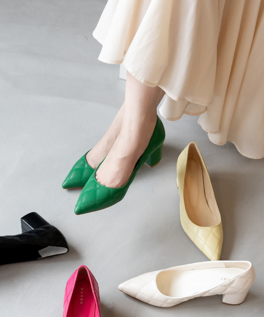 【楽天市場】【50%OFF】【22.5cm～25cm】RANDA/ランダ/キルティングパンプス/EP11575/N1【22AW/AS】 【0430p】【0509p】：RANDA