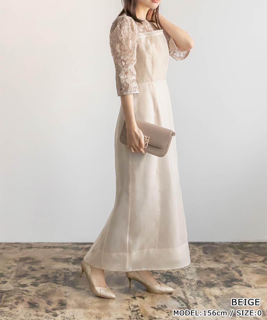 【楽天市場】【40%OFF】RANDA/ランダ/刺繍レース×オーガンジードッキングドレス/BD32298/L10【24AW】 ：RANDA