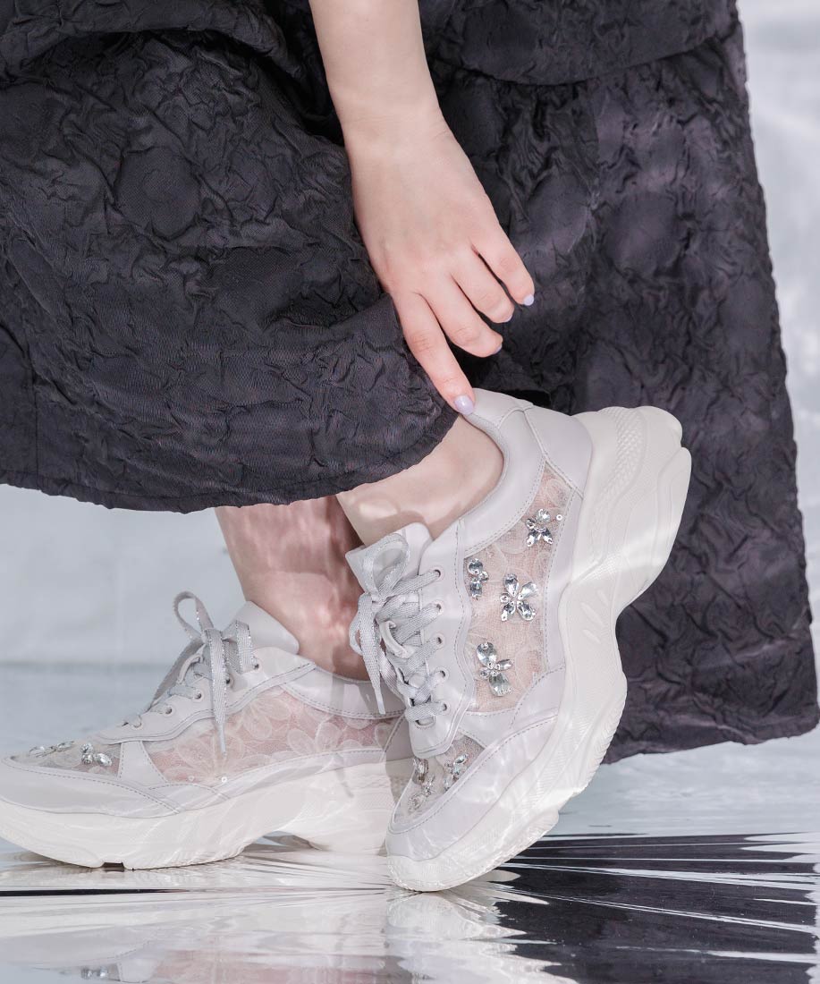 【楽天市場】【22.5cm～25.5cm】RANDA/ランダ/フラワーチュールビジューシアースニーカー/PH35223/J【2025SS新作★送料無料】：RANDA