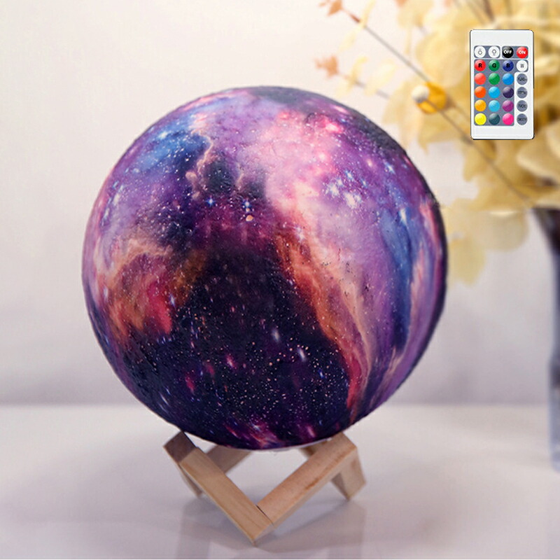 【楽天市場】AAAZM ナイトライト LED USB充電式 コードレス デスクライト 北欧 おしゃれ 星空 月ランプ 丸形 球状 照明器具 卓上ライト 3-16色切替 リモコン調光調温 ...
