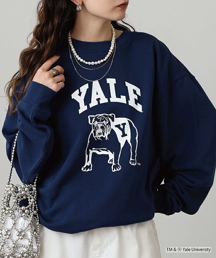 【楽天市場】YALE(イェール) DOUBLEｰSIDED PRINTING CREW SWEAT ビックシルエット 8.8oz スウェット ...