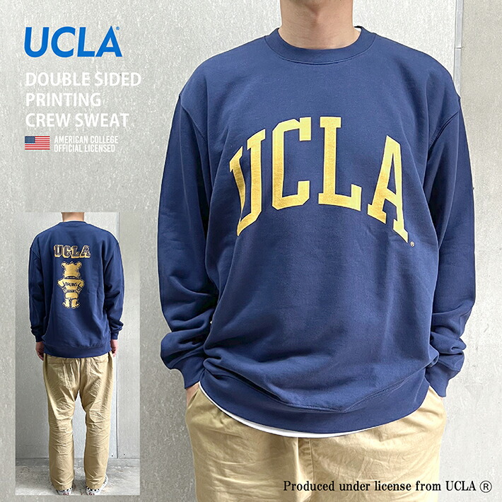 【楽天市場】UCLA ユーシーエルエー DOUBLE SIDED PRINTING CREW SWEAT カレッジプリント スウェット スエット クルーネック バックプリント カリフォルニア ...