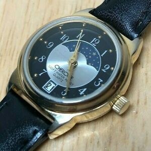 【楽天市場】【送料無料】腕時計 ヴィンテージチェロキーレディゴールドトーンムーンフェーズクォーツウォッチアワーデイトニューバッター ...