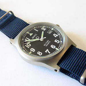 【楽天市場】【送料無料】mwc g10 lm military watch navy blue strap, date, 50m water ...
