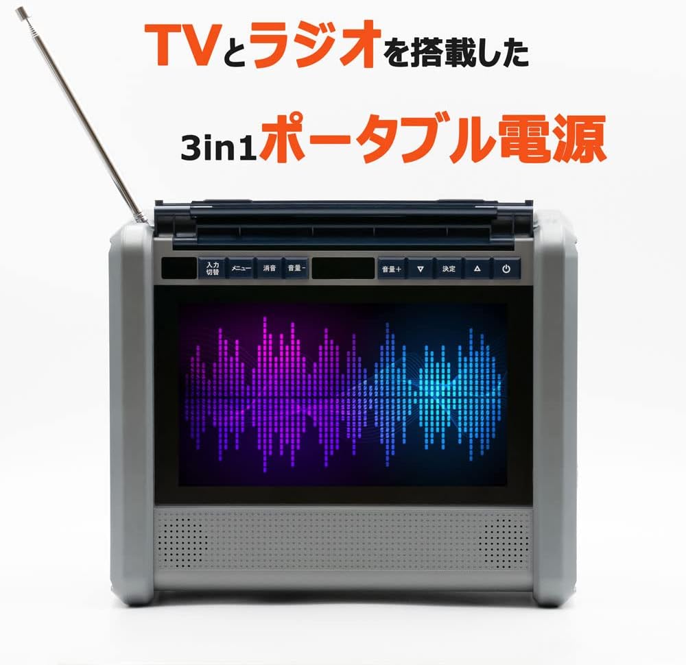 【楽天市場】TVとラジオを搭載した3 in 1 ポータブル電源 60,000mAhの大容量バッテリー 重量5.5kg Wizz Power ...