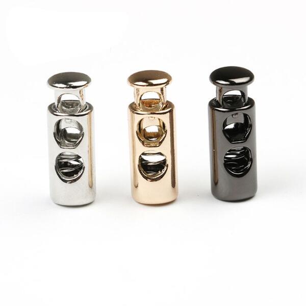 【楽天市場】【ネコポス便対応】 074 二つ穴 金属製（合金）コードストッパー , コードロック ふたつ穴 , パラコード ストッパー コード ...