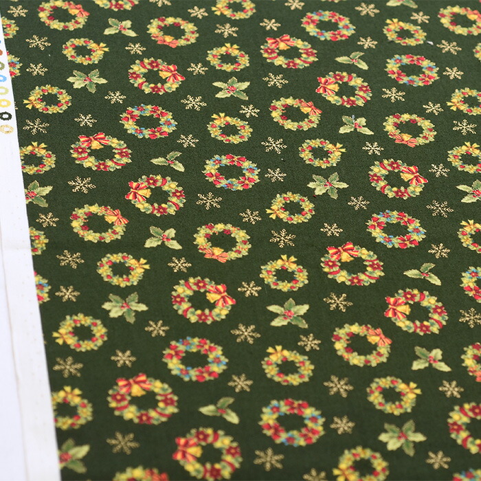 【楽天市場】【数量3(30cm)から10cm単位】X’mas リース グリーン スケアー生地：ホームクロス