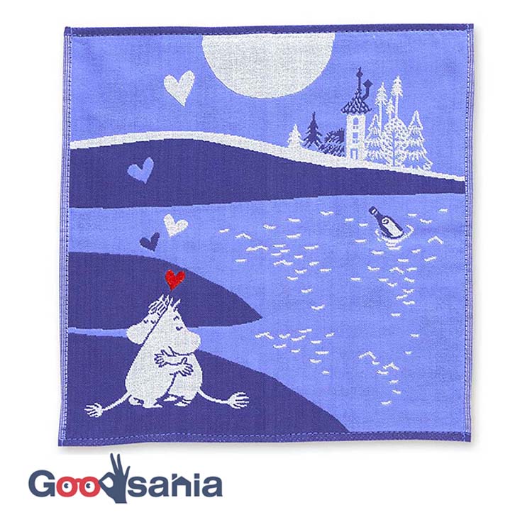 【楽天市場】【送料無料】 宮本 JIKAN STYLE MOOMIN ムーミン 三重ガーゼハンカチ ロマンス 約25×25cm パープル 05877 ( 北欧雑貨 タオル ワンポイント刺繍 ...