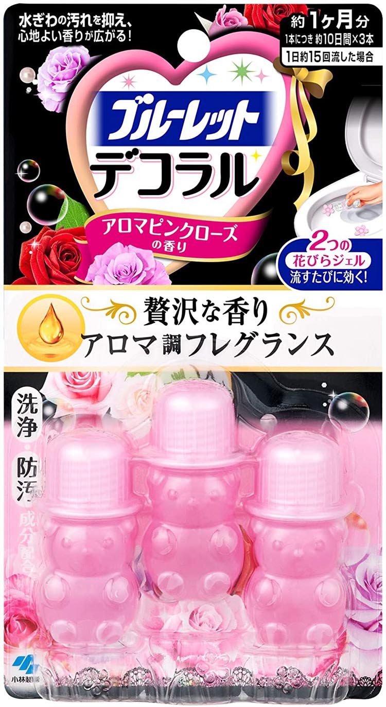 【楽天市場】【送料無料】 小林製薬 ブルーレットデコラル トイレ便器の内側 香りと汚れ着付防止の花びらジェル アロマピンクローズの香り 7 ...