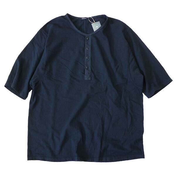【楽天市場】REMILLA レミーラ : 5分袖ヘンリーネックオーバルTシャツ NAVY：HOOD