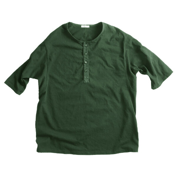 【楽天市場】REMILLA レミーラ : 5分袖ヘンリーネックオーバルTシャツ GREEN：HOOD