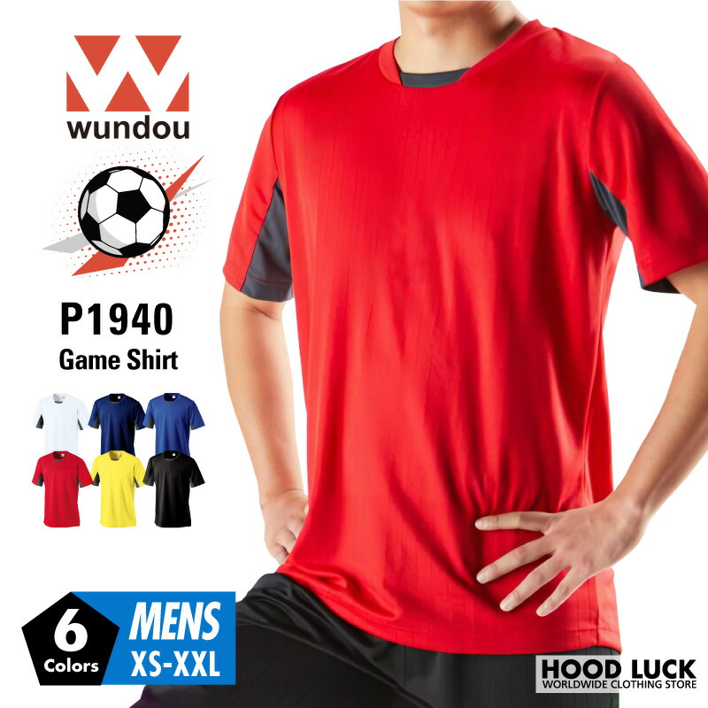 【楽天市場】ドライ サッカー tシャツ メンズ 大人半袖 WUNDOU 送料無料 ウンドウ サッカー ゲームシャツ P1940 吸汗 速乾 フットサル 練習着 部活 試合用 ストライプライン ...