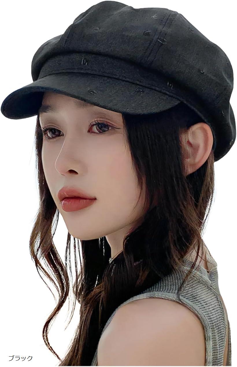 【楽天市場】キャスケット レディース 春夏 かわいい カジュアル 軽量 帽子 おしゃれ つば付き 調整付き 深め 日除け 紐付き(ブラック ...