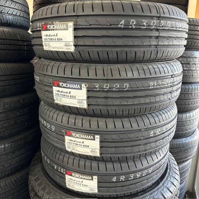 【楽天市場】新古 タイヤ 185/70R14 YOKOHAMA BluEarth-A AE50 サマータイヤ 185/70/14 4本 ...