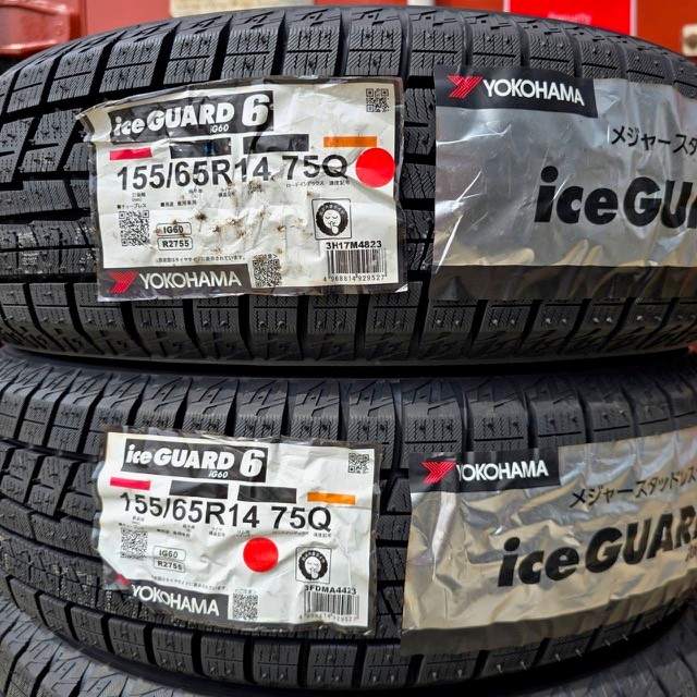 【楽天市場】スタッドレス スタッドレスタイヤ 155/65R14 YOKOHAMA iceGUARD iG60 155/65/14 2本 軽自動車用 軽 冬タイヤ 【新品未使用品】：ホルチン ...