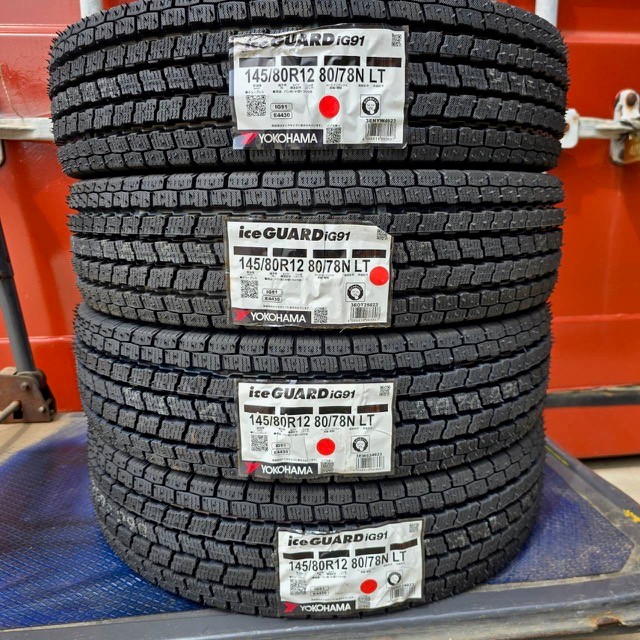 【楽天市場】スタッドレスタイヤ スタッドレス 145/80R12 80/78 N LT YOKOHAMA ice GUARD IG91 スタッドレスタイヤ 145/80/12 4本 【新品未 ...