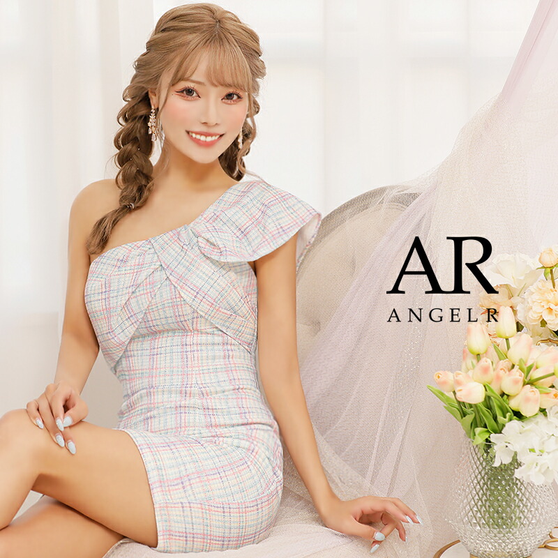 【楽天市場】AngelR リボン/ワンショルダーのチェック柄 /タイト/ミニドレス エンジェルアール AR23218 []：HotClothing LAインポート＆ドレス