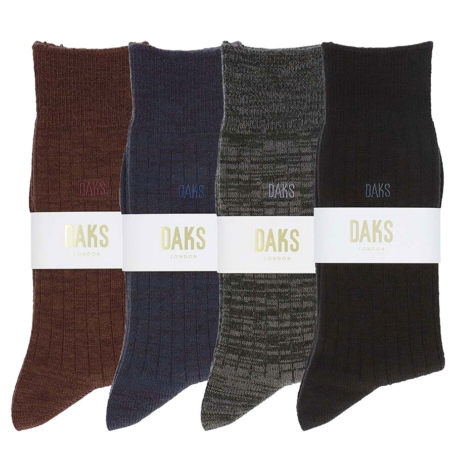 【楽天市場】DAKS ダックス メンズ 紳士 毛混 無地リブ カジュアル クルー丈 ソックス 日本製 23-24cm 24-26cm：堀田勉強堂