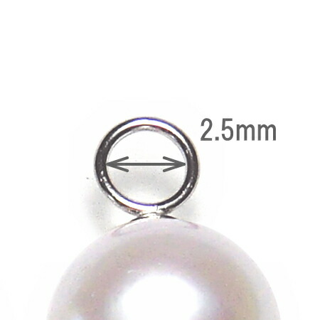 【楽天市場】アコヤ真珠 チャーム K14ホワイトゴールド 7.0-7.5mm (丸環部内径:2.5mm／1ペア分)：エイチパールドットコム楽天市場店