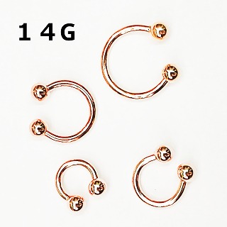 【楽天市場】PG ボディピアス ピンクゴールド サーキュラーバーベル 【14G】(6～12)mm★メール便翌々日到着300円★：原宿Vip