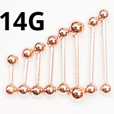 【楽天市場】PG ボディピアス ピンクゴールド バーベル 【14G】（6～54）mm★ネコポス翌日300円★：原宿Vip